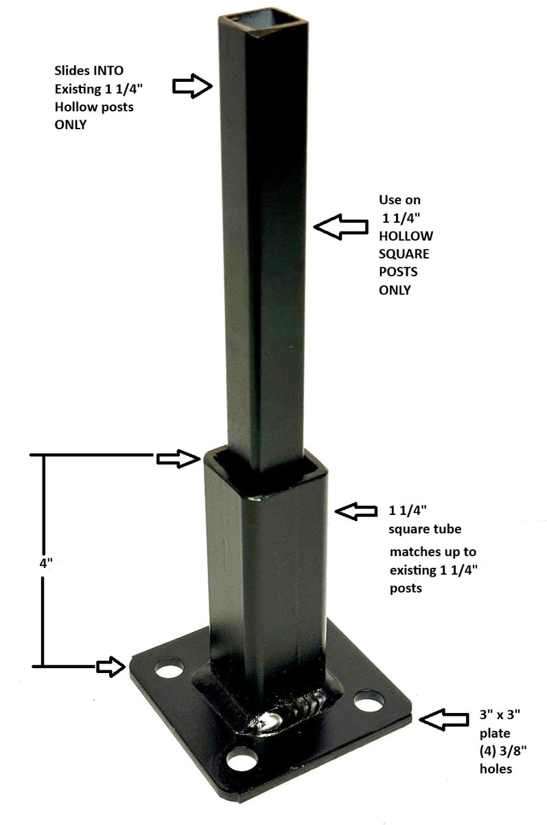 ANVIL 1 1/4" Rail Baluster Post Repair Base Plate- No Welding Needed R ...