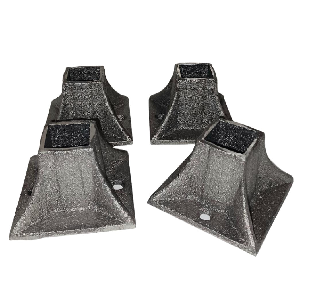 4 pk Cast iron stair railing base repair for posts banister legs Weldi ...