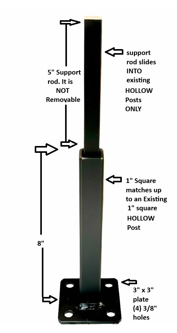 Outdoor Handrail post railing mounts No welding 8" repair Bracket 2 pk ...