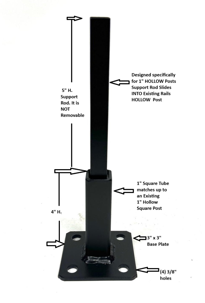 Repair 1" Rusted Out 2 Step Railing Posts 4" Mount No Welding Slips In ...