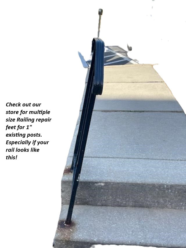 REPAIR BROKEN Rusted Handrail posts Bases No welding slips inside rail ...